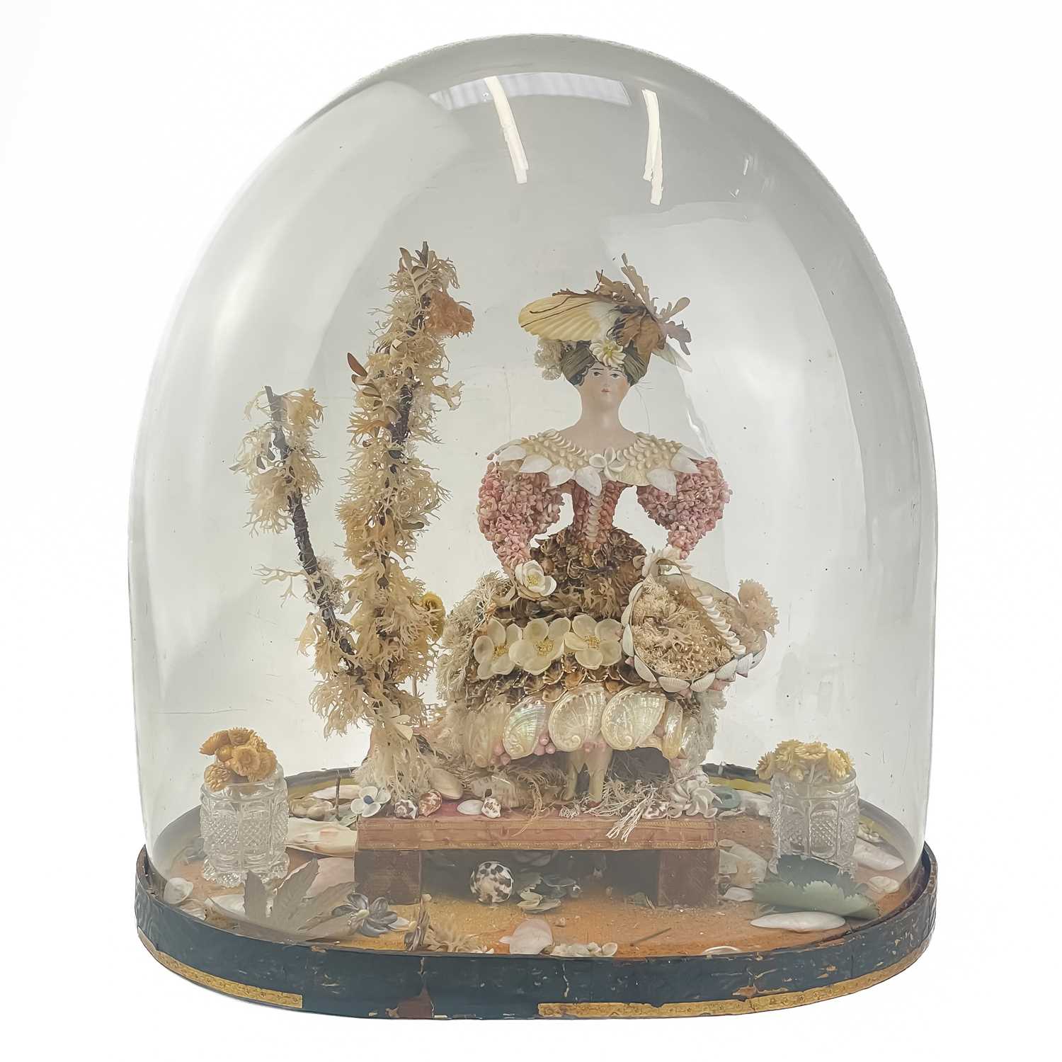 Lot 183 - A late Victorian shellwork figure of a