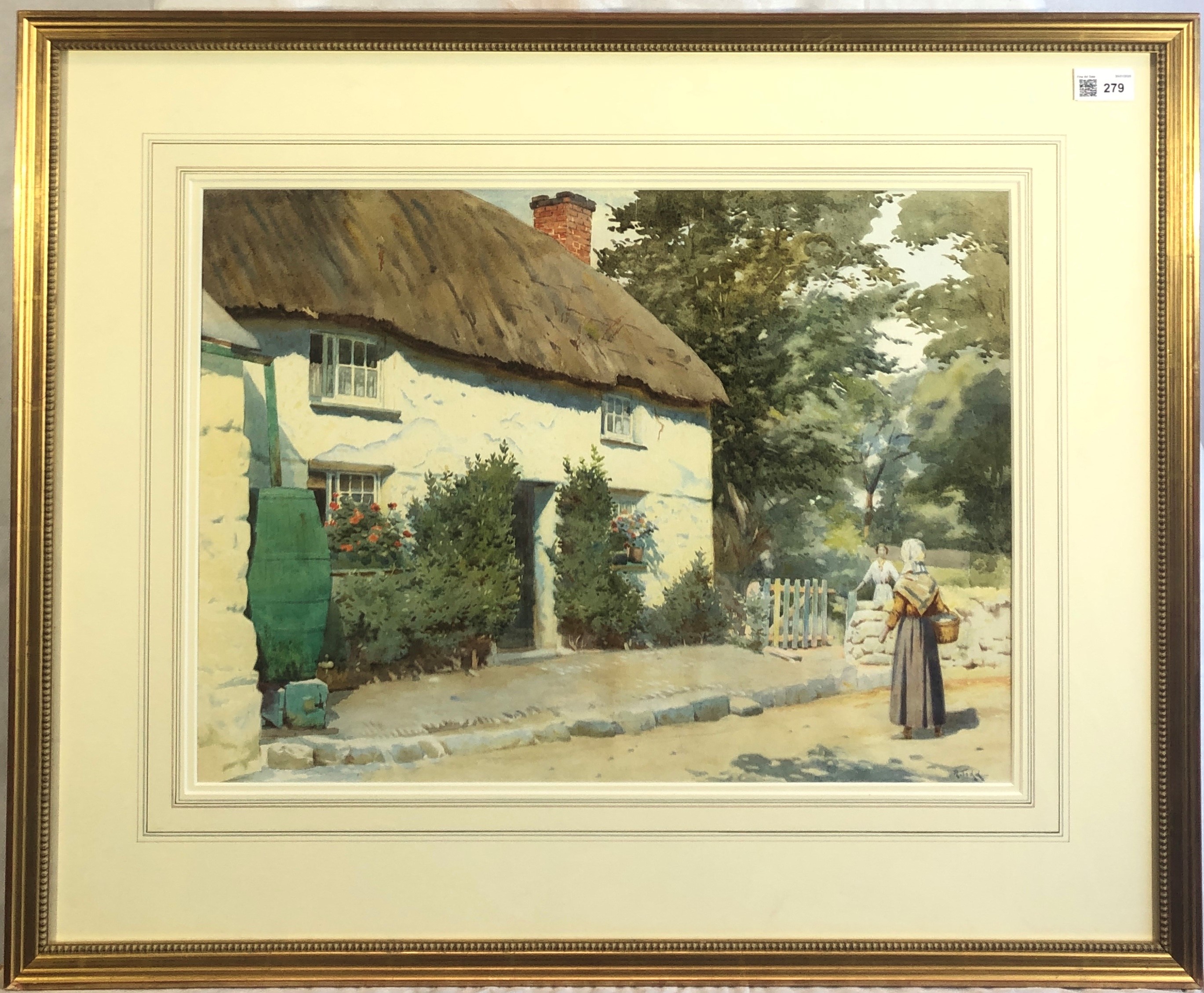 Lot 279 - Ralph TODD (1856-1932) Two Ladies Gossiping