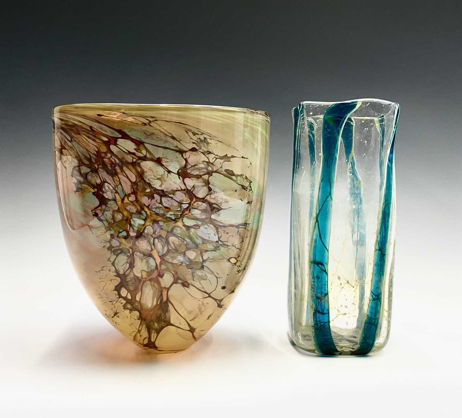 Lot 13 - A studio glass vase by Peter Layton.