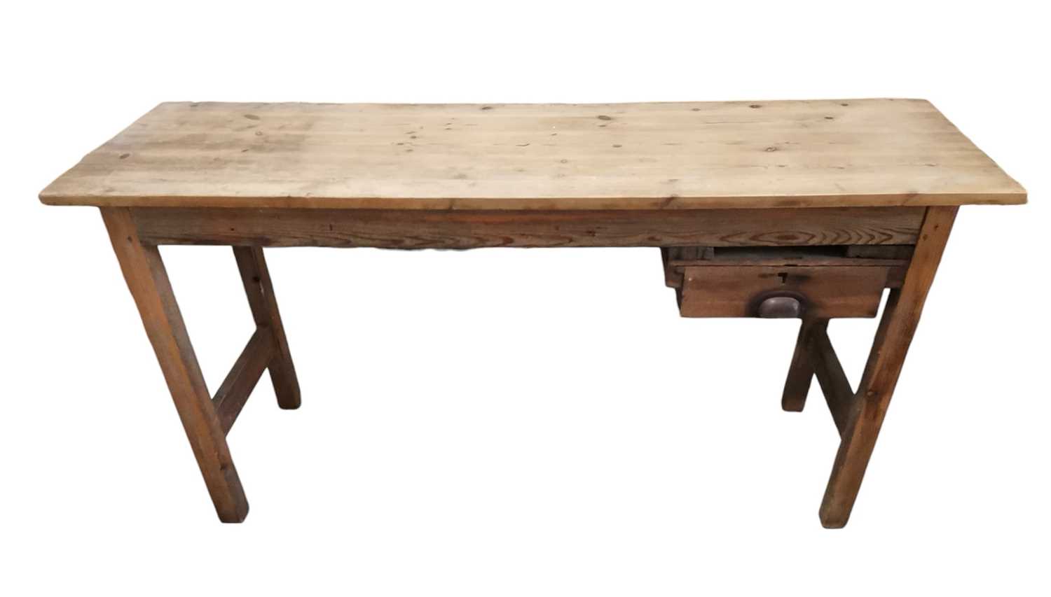 Lot 64 - A vintage shopkeeper's table with a single