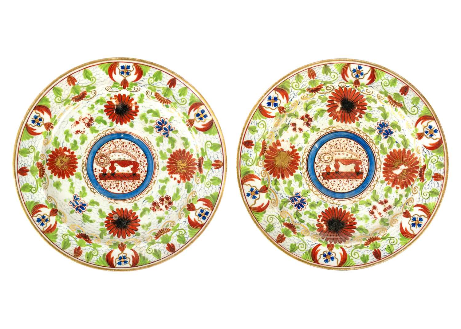 Lot 370 - Two early 19th century Minton plates painted