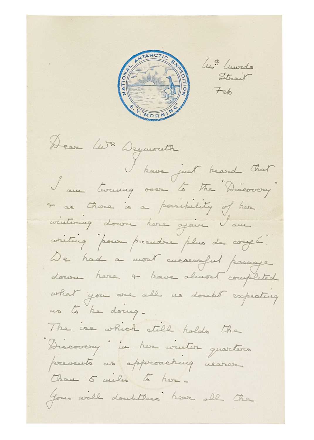 Lot 270 - The Antarctic Letters, written from the