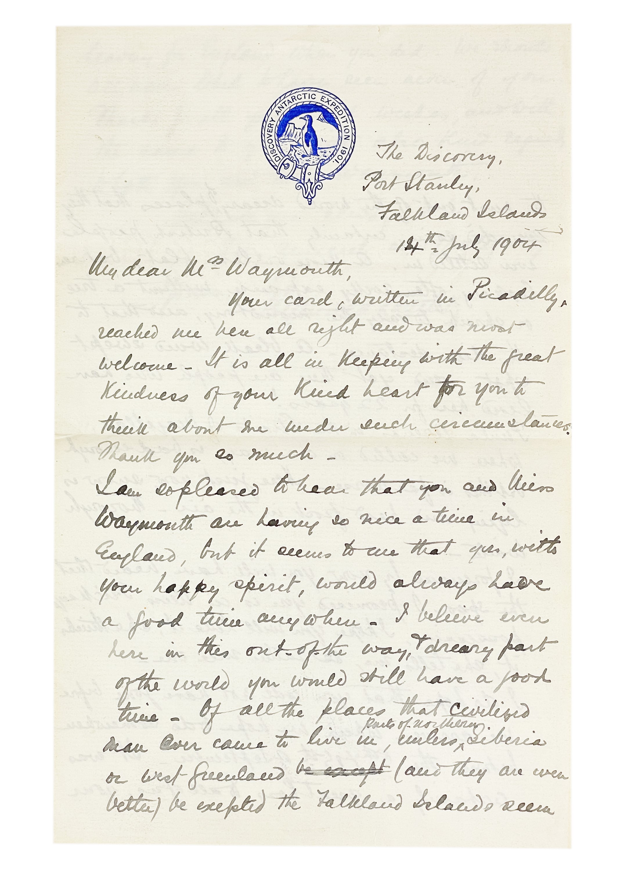 Lot 273 - The Antarctic Letters, written from the