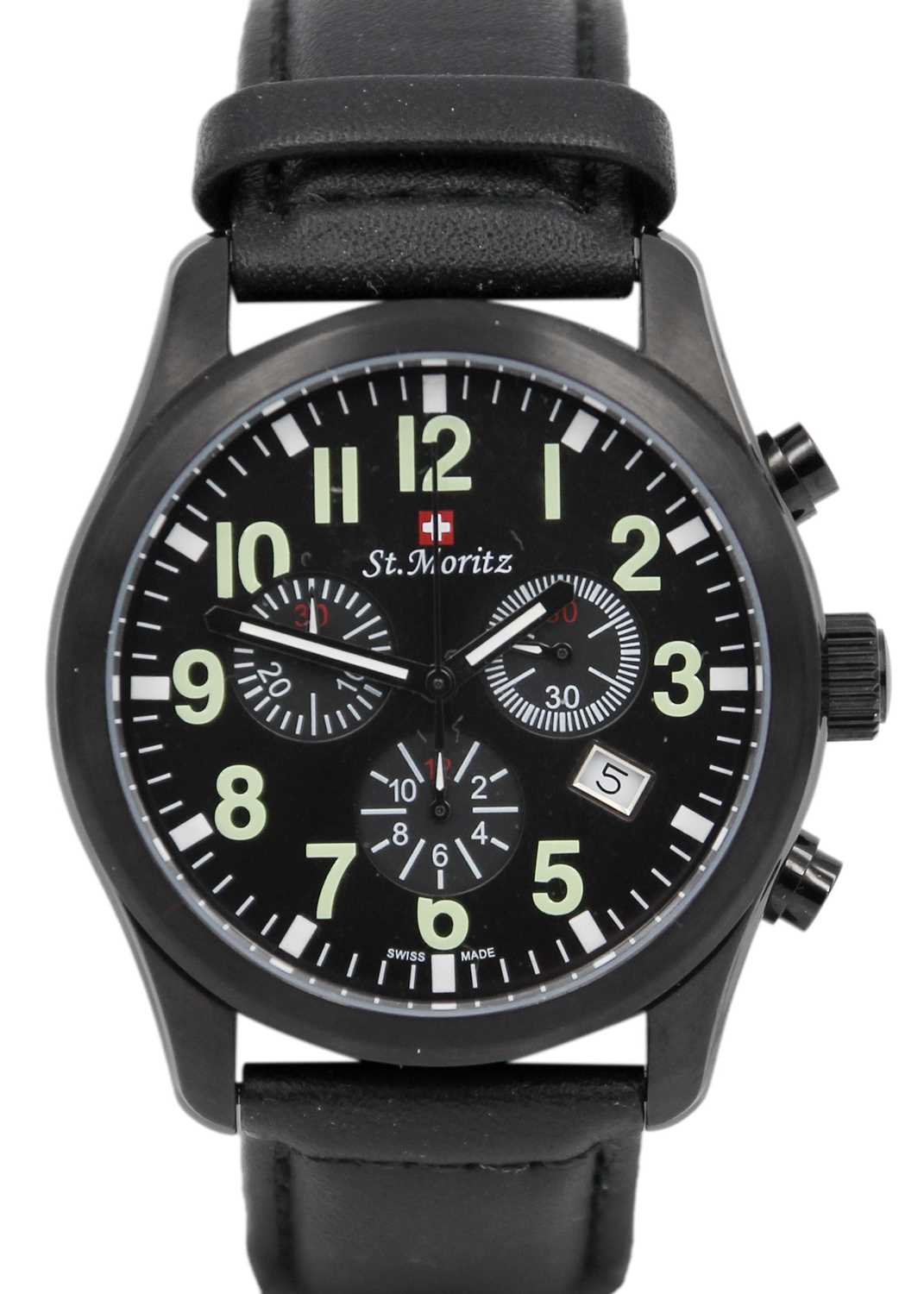 Lot 62 - ST. MORITZ - A Swiss military style black