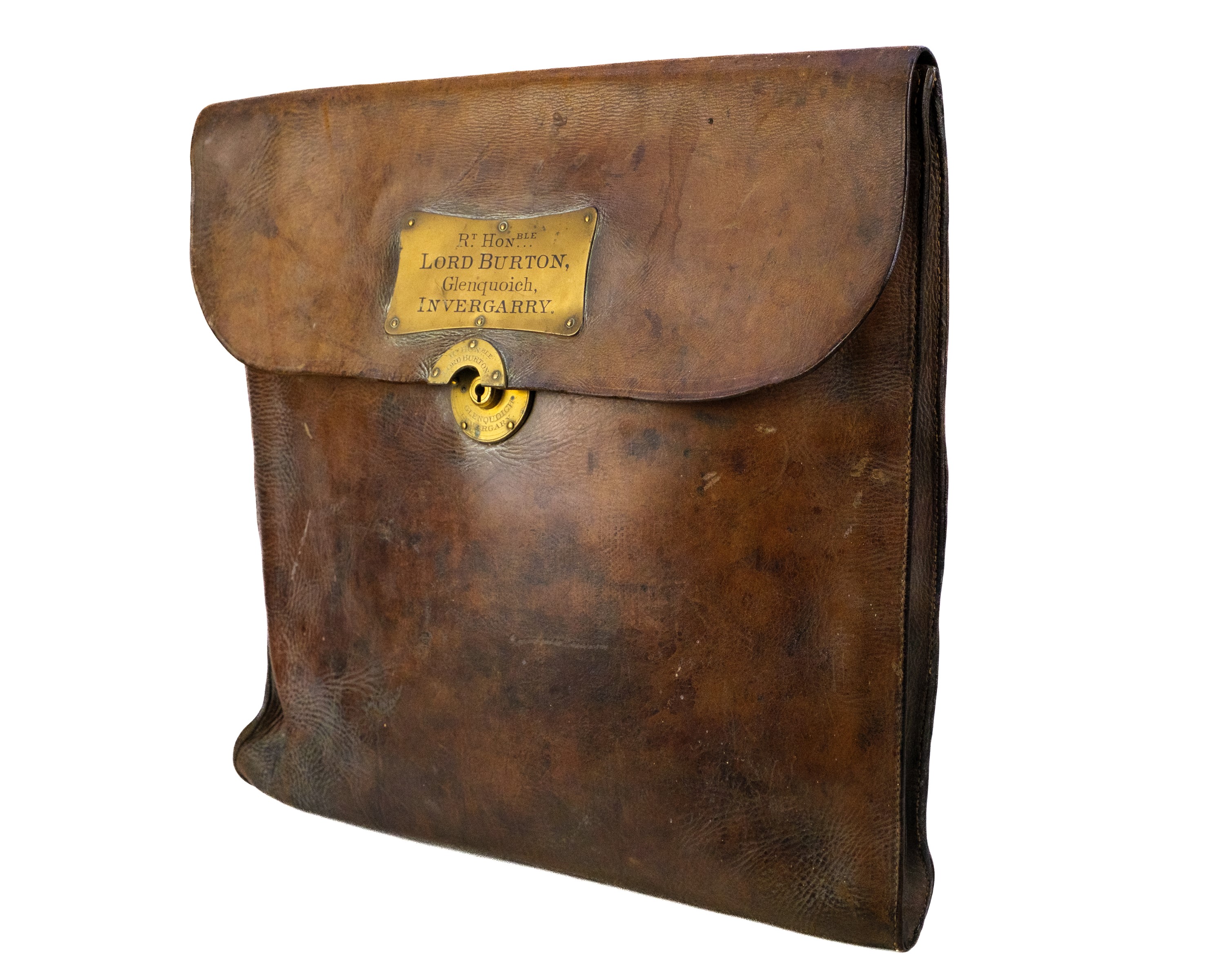 Lot 257 - A late 19th century leather dispatch bag.