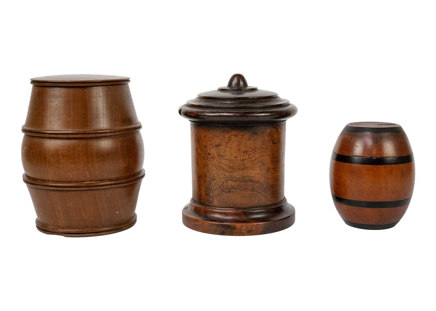 Lot 1282 - A Treen screw lidded jar.