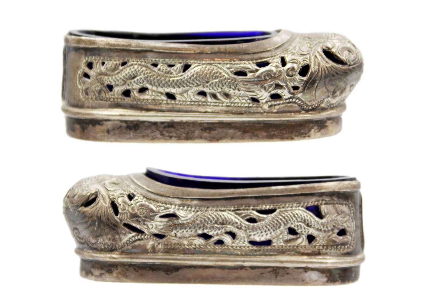 Lot 449 - A pair of Chinese silver salts, Qing Dynasty,