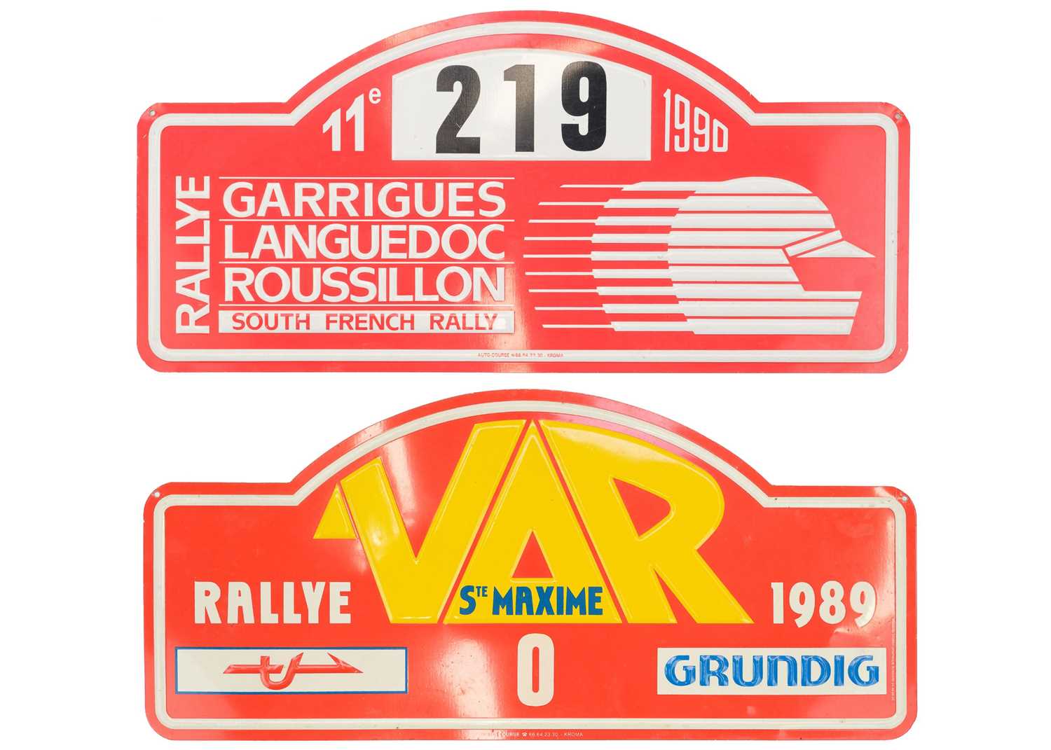 Lot 131 - Two French colour lithograph car rally signs.