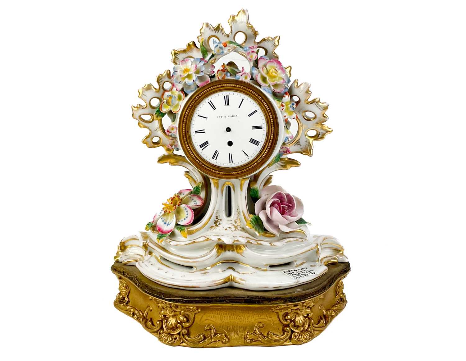 Lot 482 - A French porcelain Jacob Petit style clock.