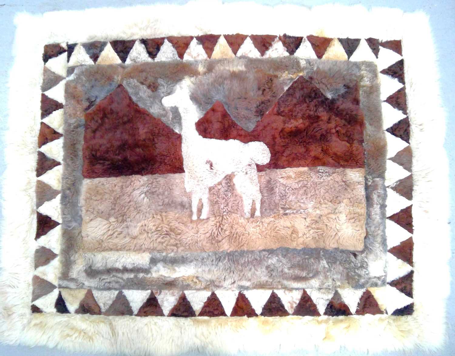 Lot 1 - An Alpaca skin rug, 170x130cm showing a