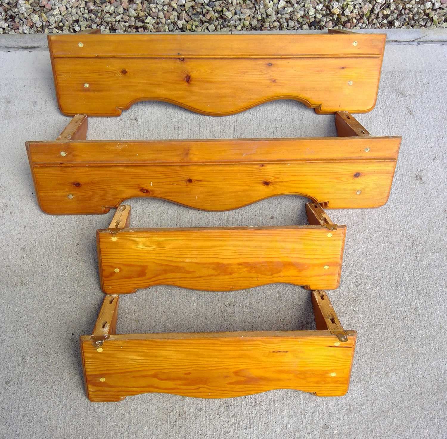 Lot 29 - Four pine Shelves. Two 91cm x 20cm deep and