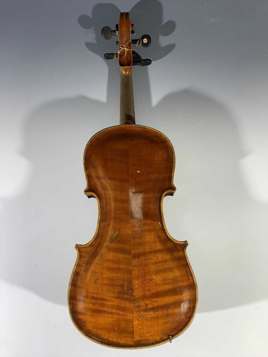 Lot 223 - A 19th century violin, the two piece back