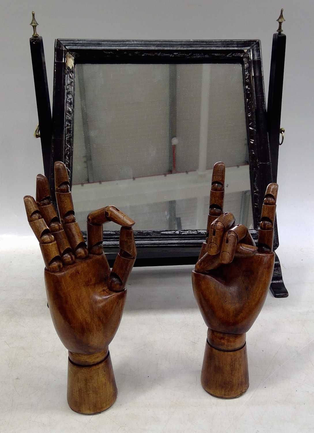 Lot 262 - Two Wooden Articulated Artist hands. 20cm