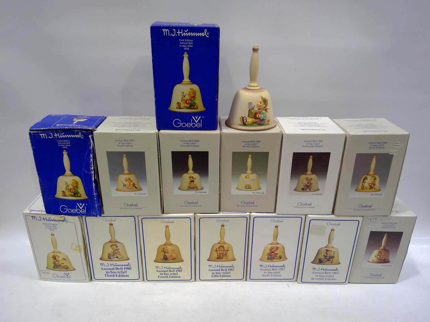 Lot 28 - Fourteen Goebel Annual Bells. From Two First