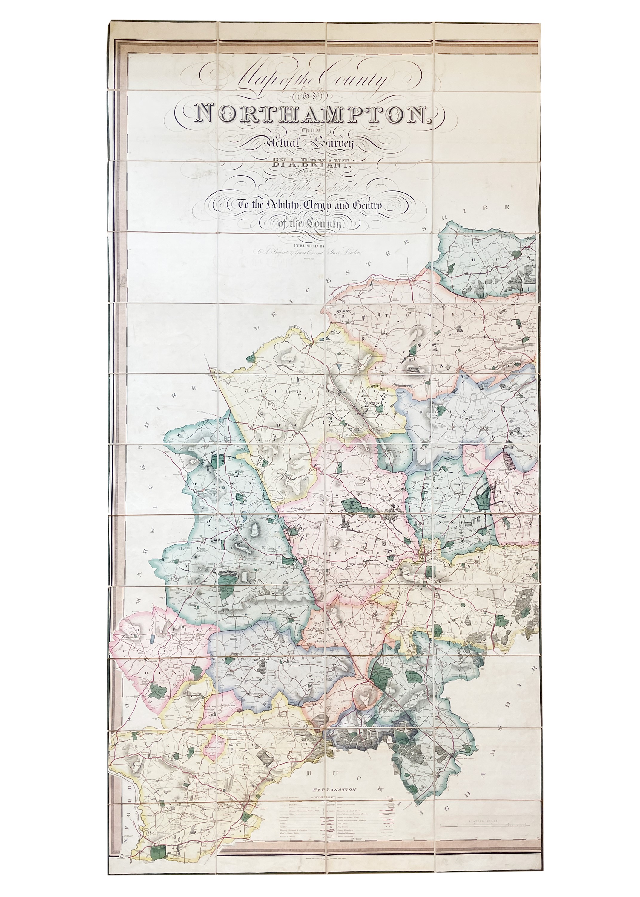 Lot 212 - Bryant's large scale map of Northampton