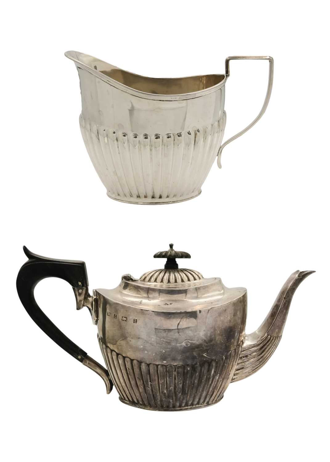 Lot 86 - A Victorian silver half fluted two piece tea