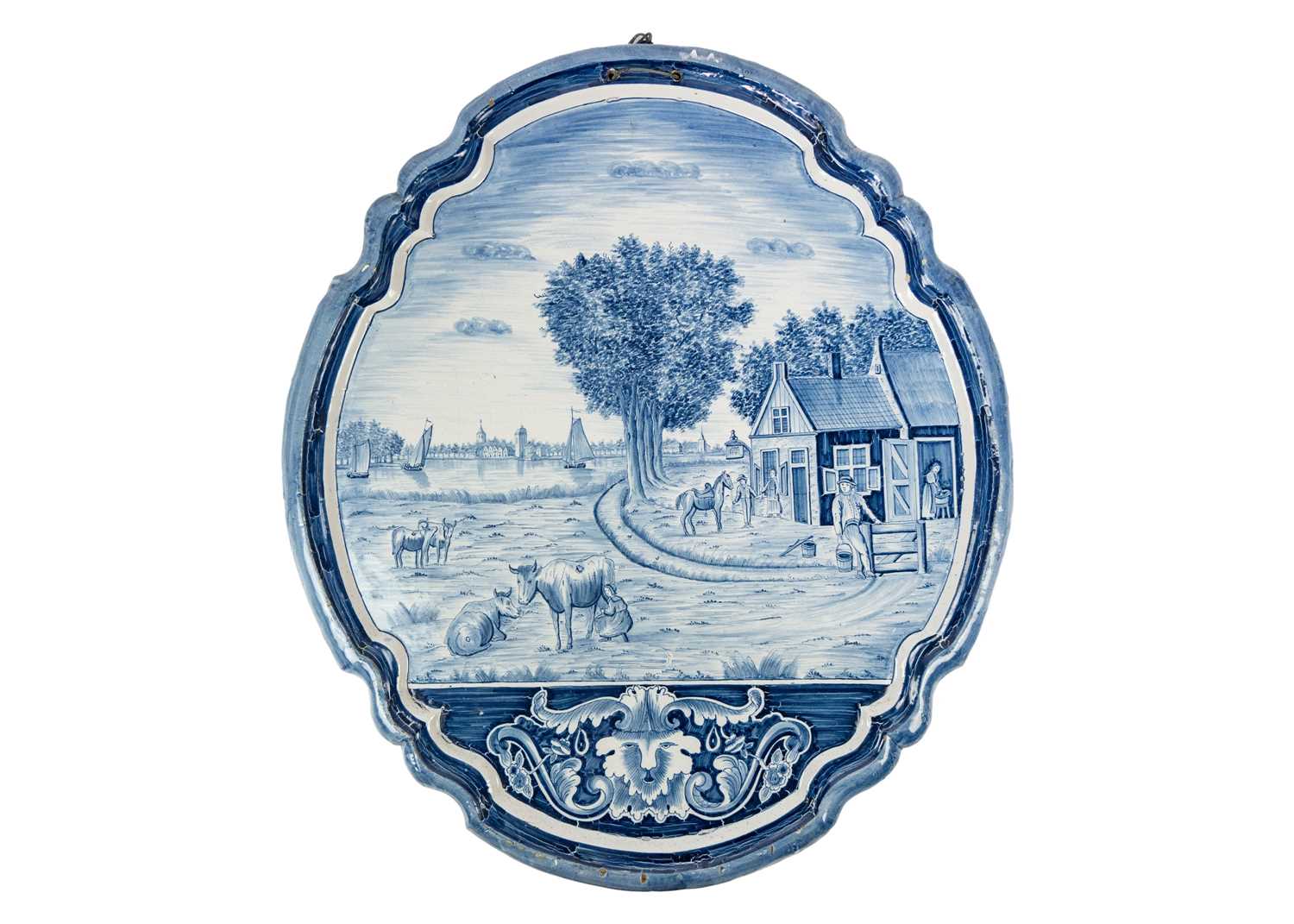 Lot 1049 - A large 19th century Dutch Delft wall