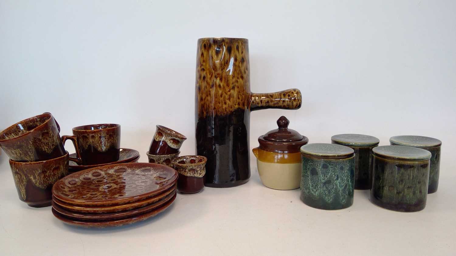 Lot 141 - Fosters-style drip glazed pottery and a