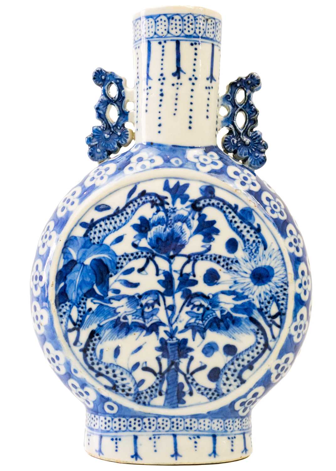Lot 1068 - A Chinese blue and white porcelain moon