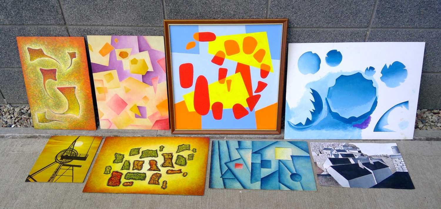 Lot 134 - Eight Oils by Michael Sever. One framed on