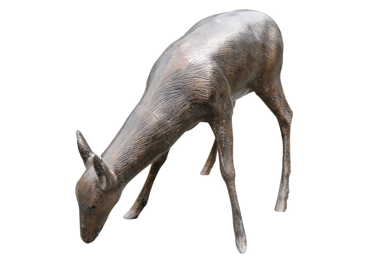 Lot 603 - A cast metal free standing figure of a fawn.