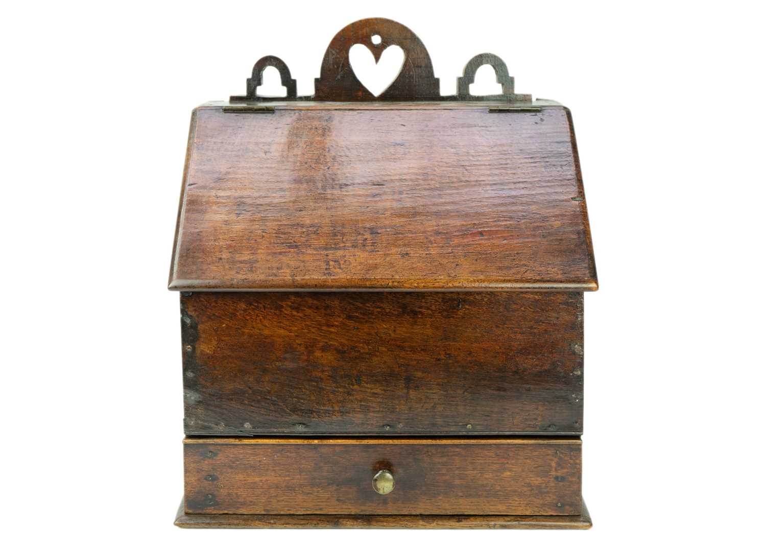Lot 1075 - A late 18th century oak deed box.