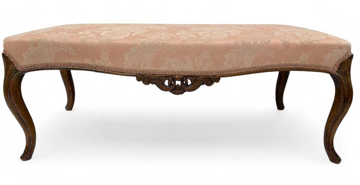 Lot 1689 - A Victorian walnut long stool