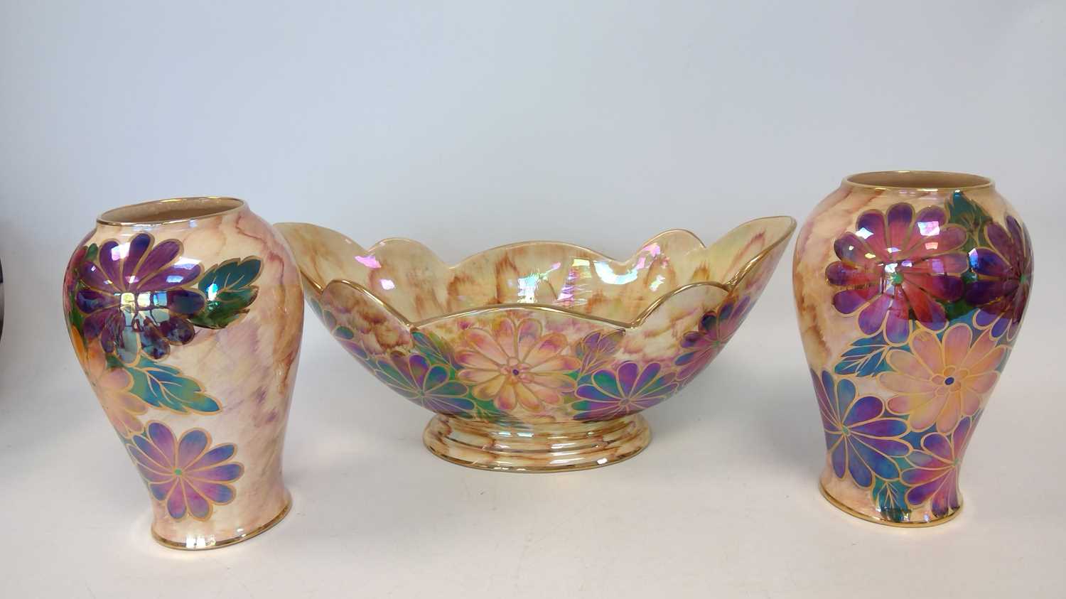 Lot 56 - Art Deco 'Old Court Ware' lustre handpainted