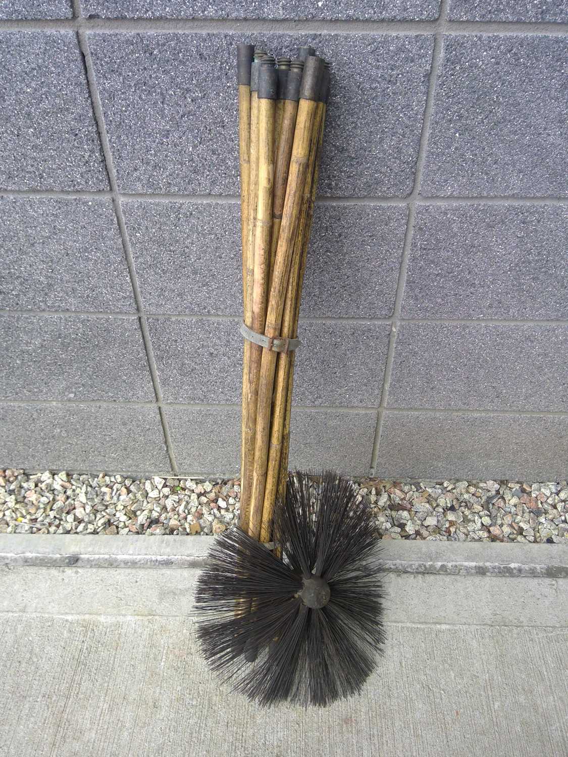 Lot 246 - A Vintage Chimney Sweep set—ten Bamboo