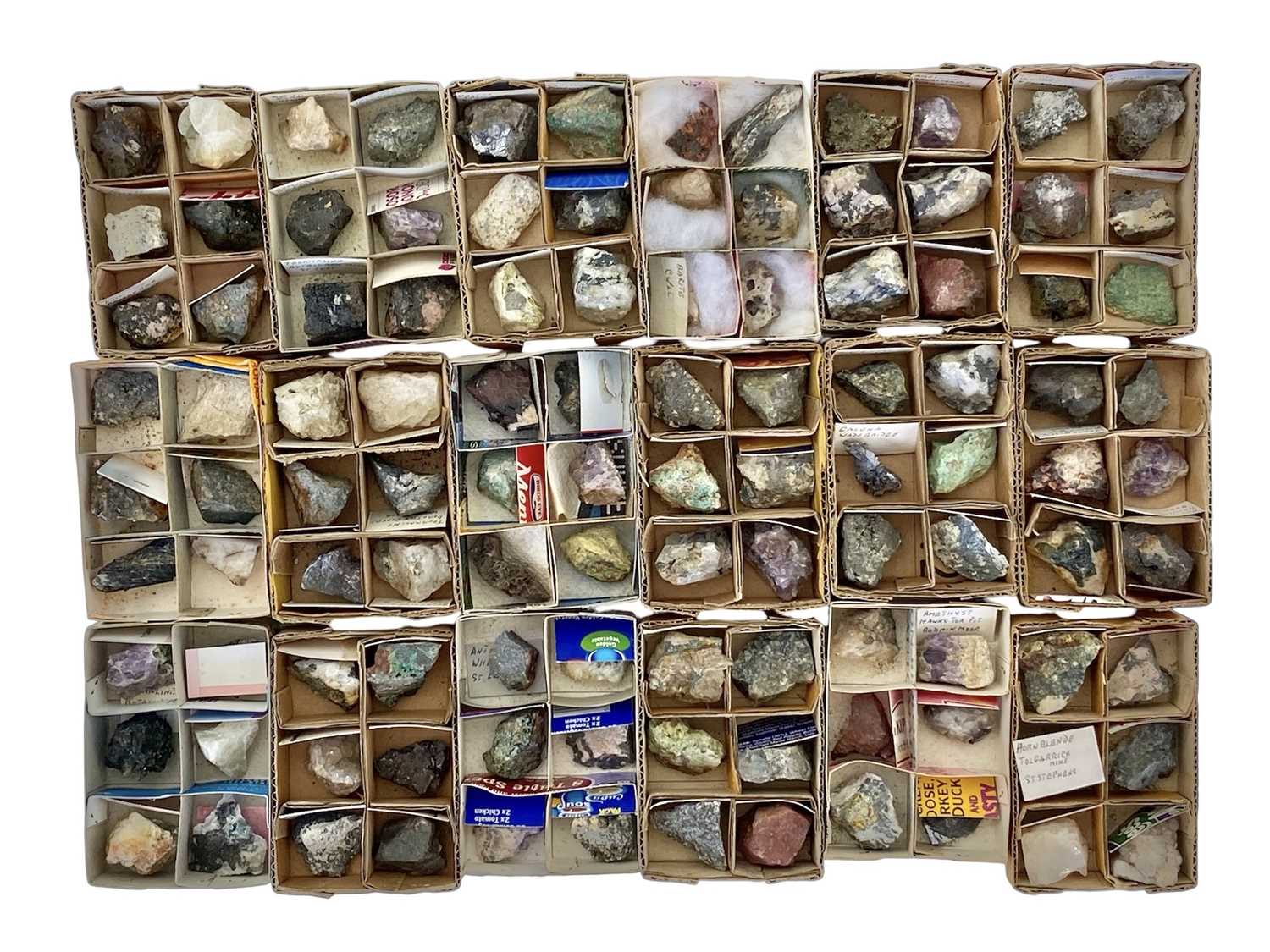 Lot 76 - A collection of 108 named Cornish mineral