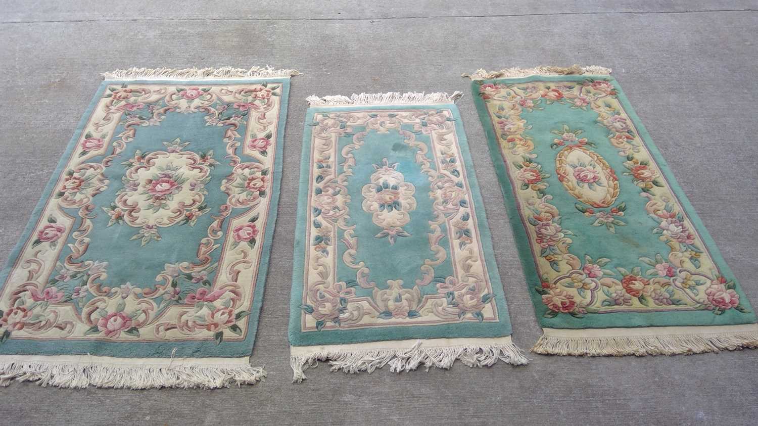 Lot 48 - Three Carved Chinese Mats. The Largest Mat