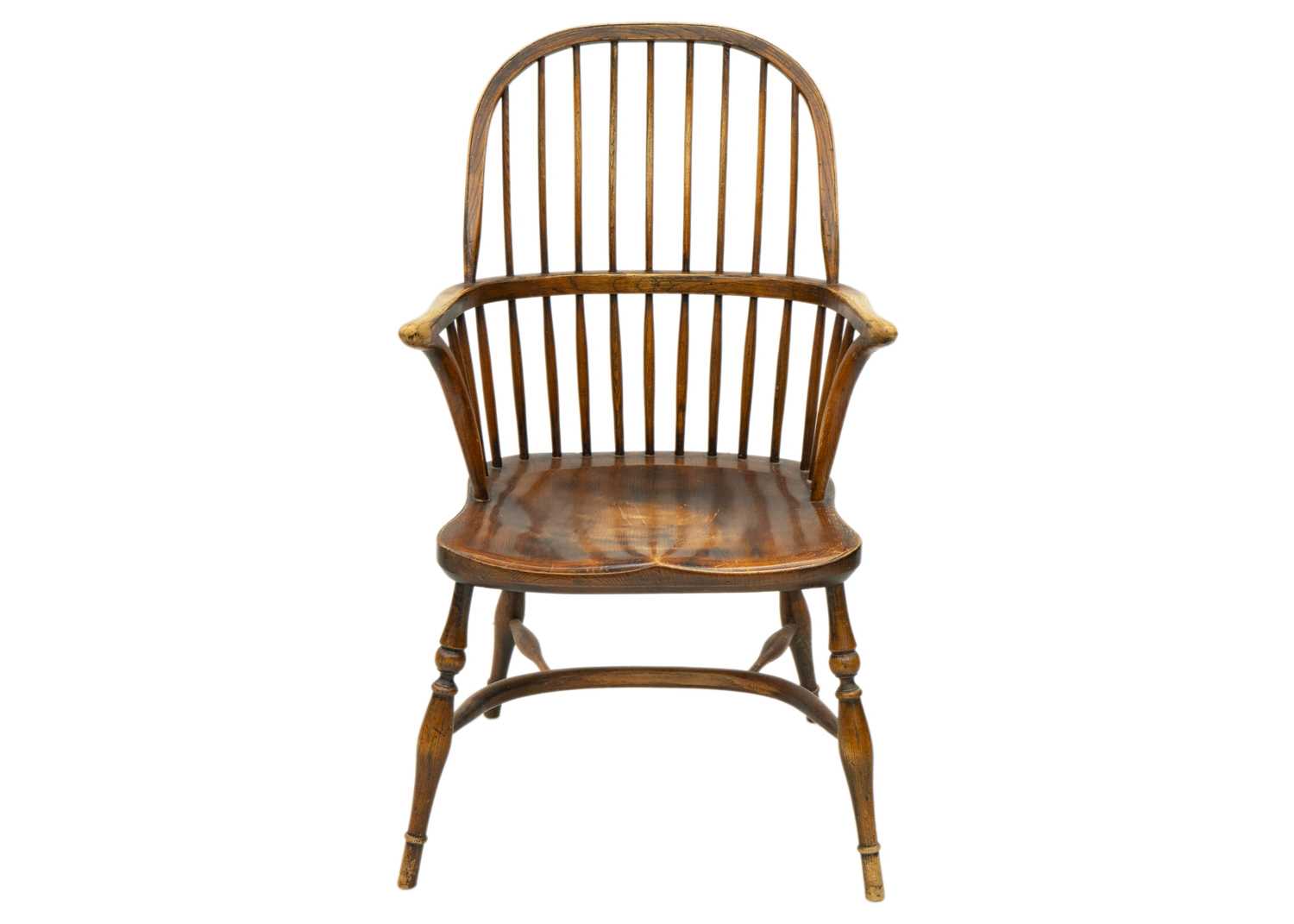 Lot 1287 - An ash and elm spindle back Windsor chair.