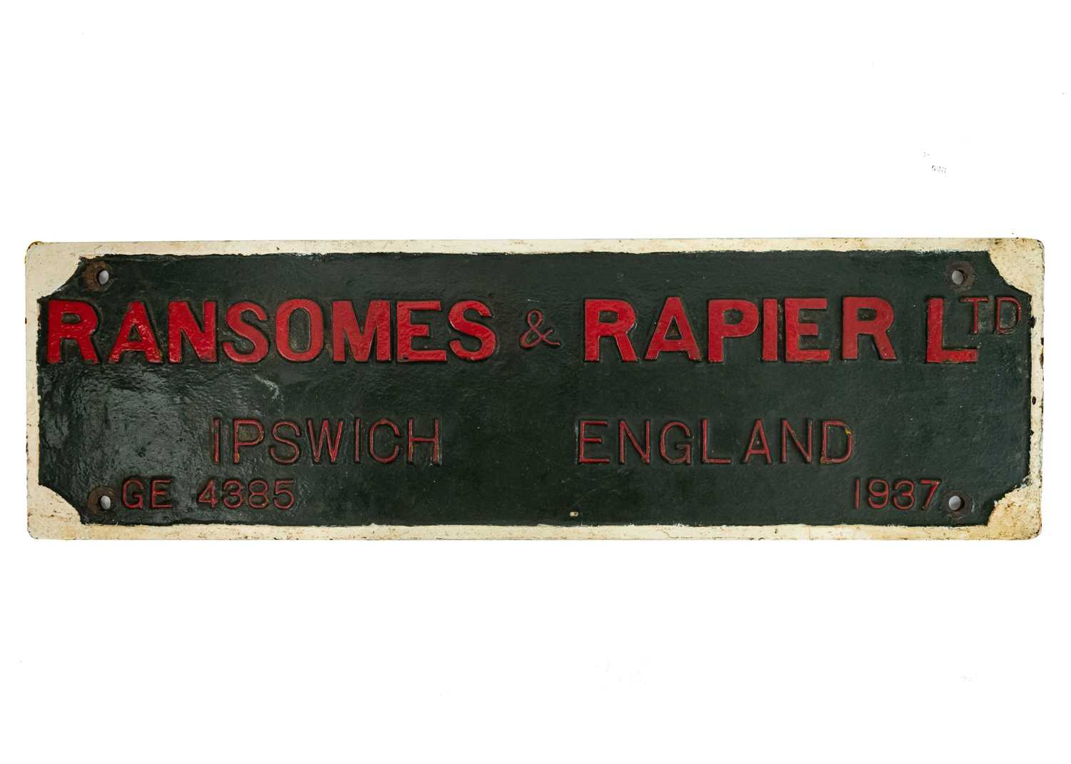Lot 548 - Railwayana - Ransomes & Rapier Ltd Crane