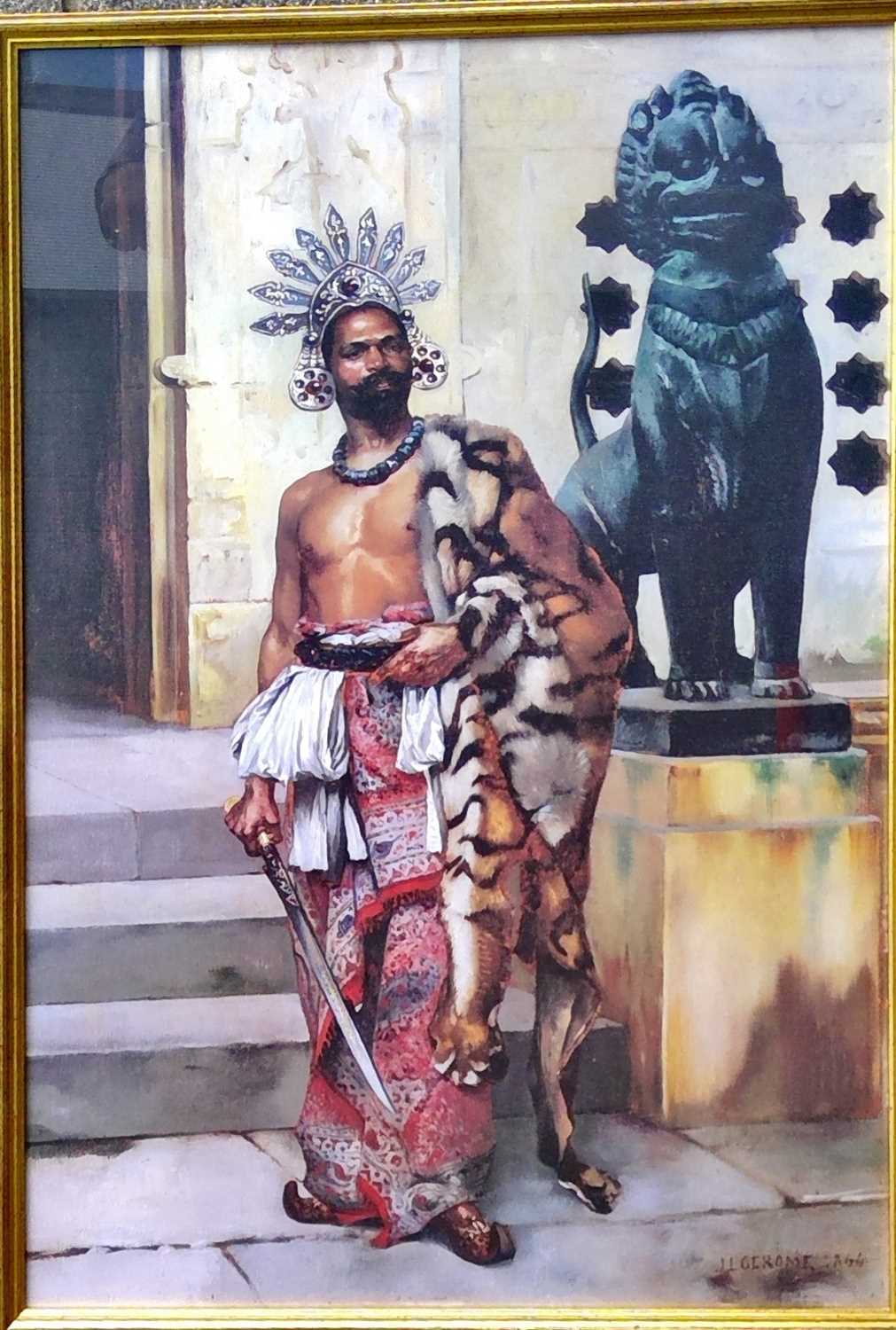 Lot 123 - PRINT, The Palace Guard, J L Gerome 1864.