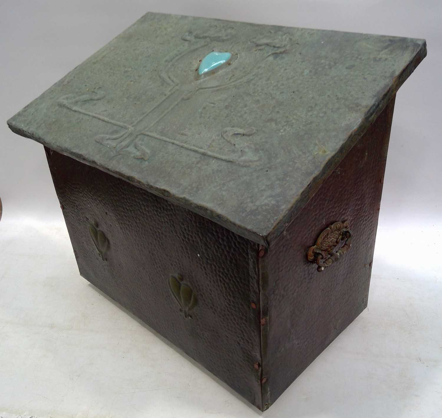 Lot 131 - A Copper Clad Wooden fireside Box in an Arts
