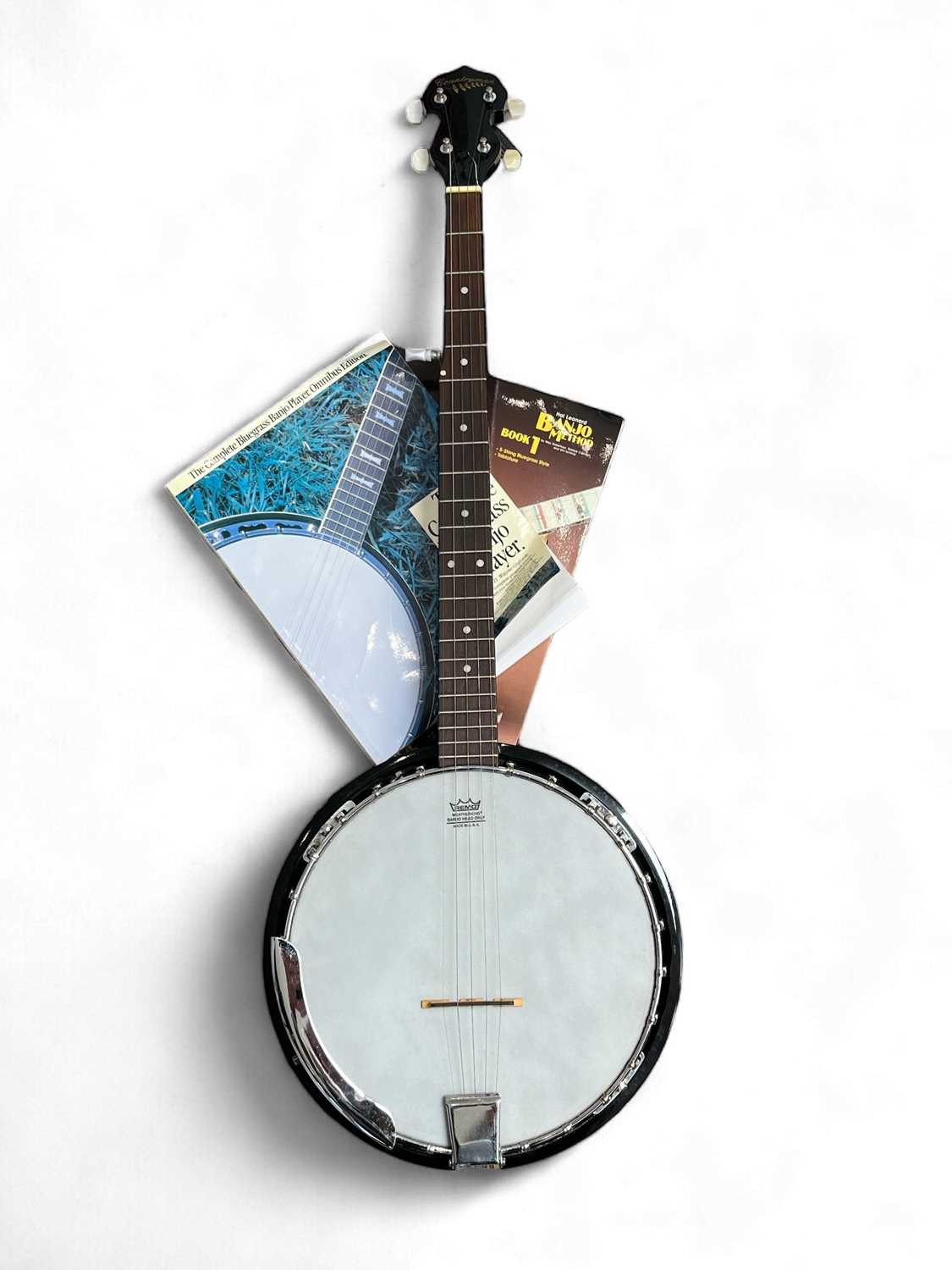 Lot 27 - A Countryman five-string banjo, 94cm, padded