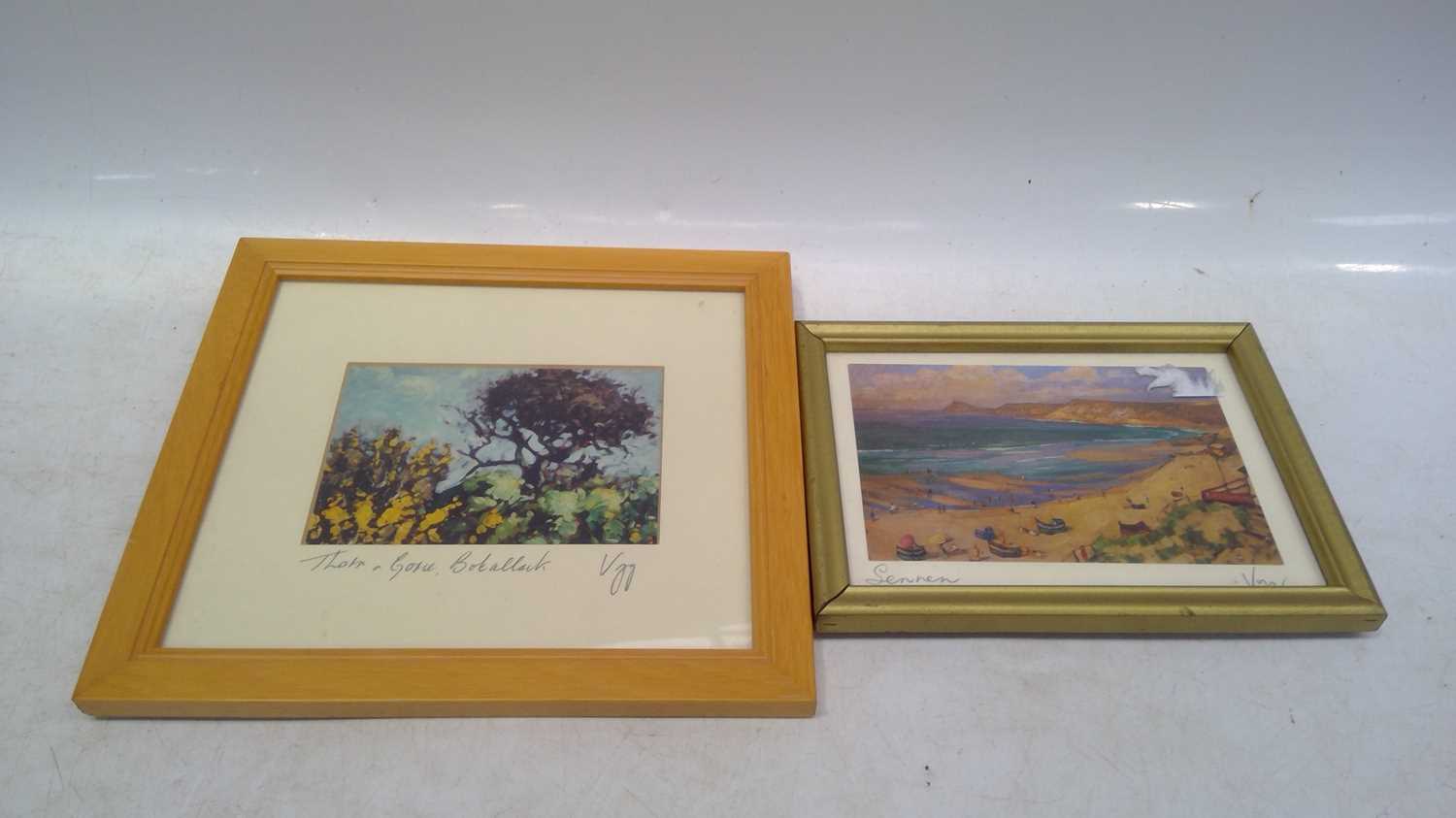 Lot 222 - Two Bobb Vigg prints, signed, the larger of