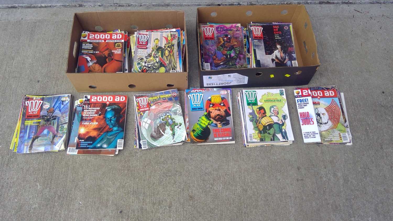 Lot 153 - Two Boxes of 1980 / 90s, 2000 AD Comics.