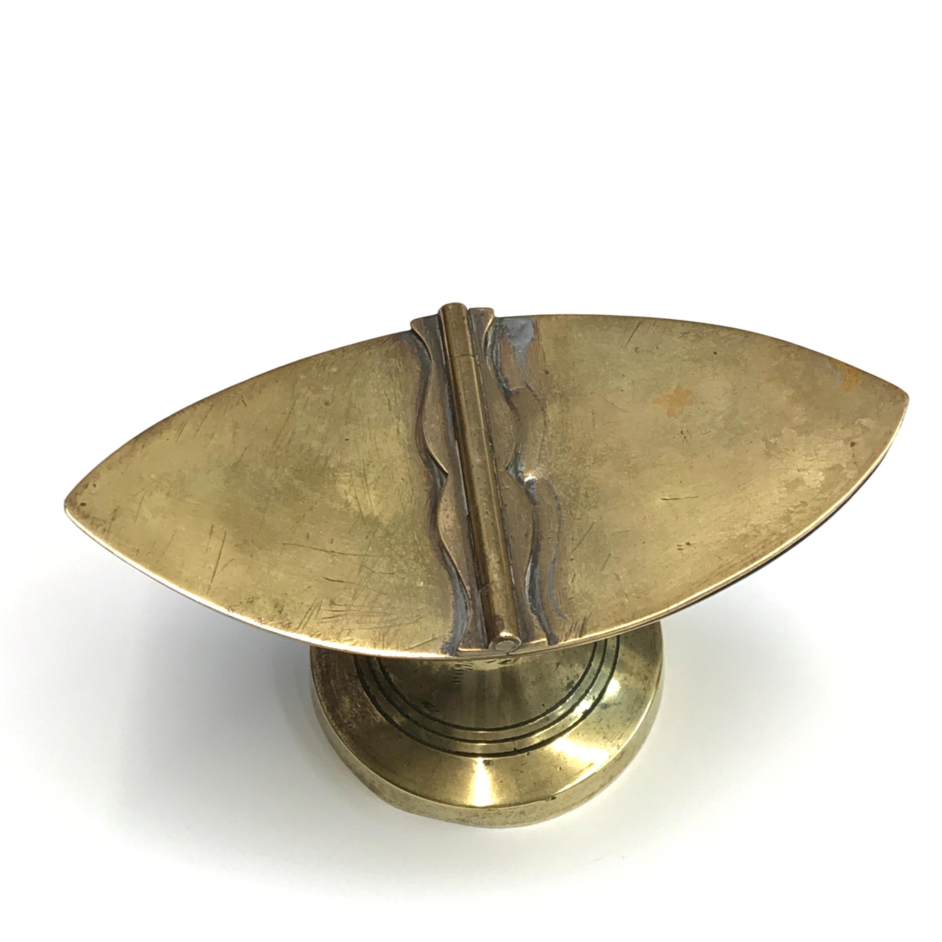 Lot 44 - A 19th century French brass navette shape