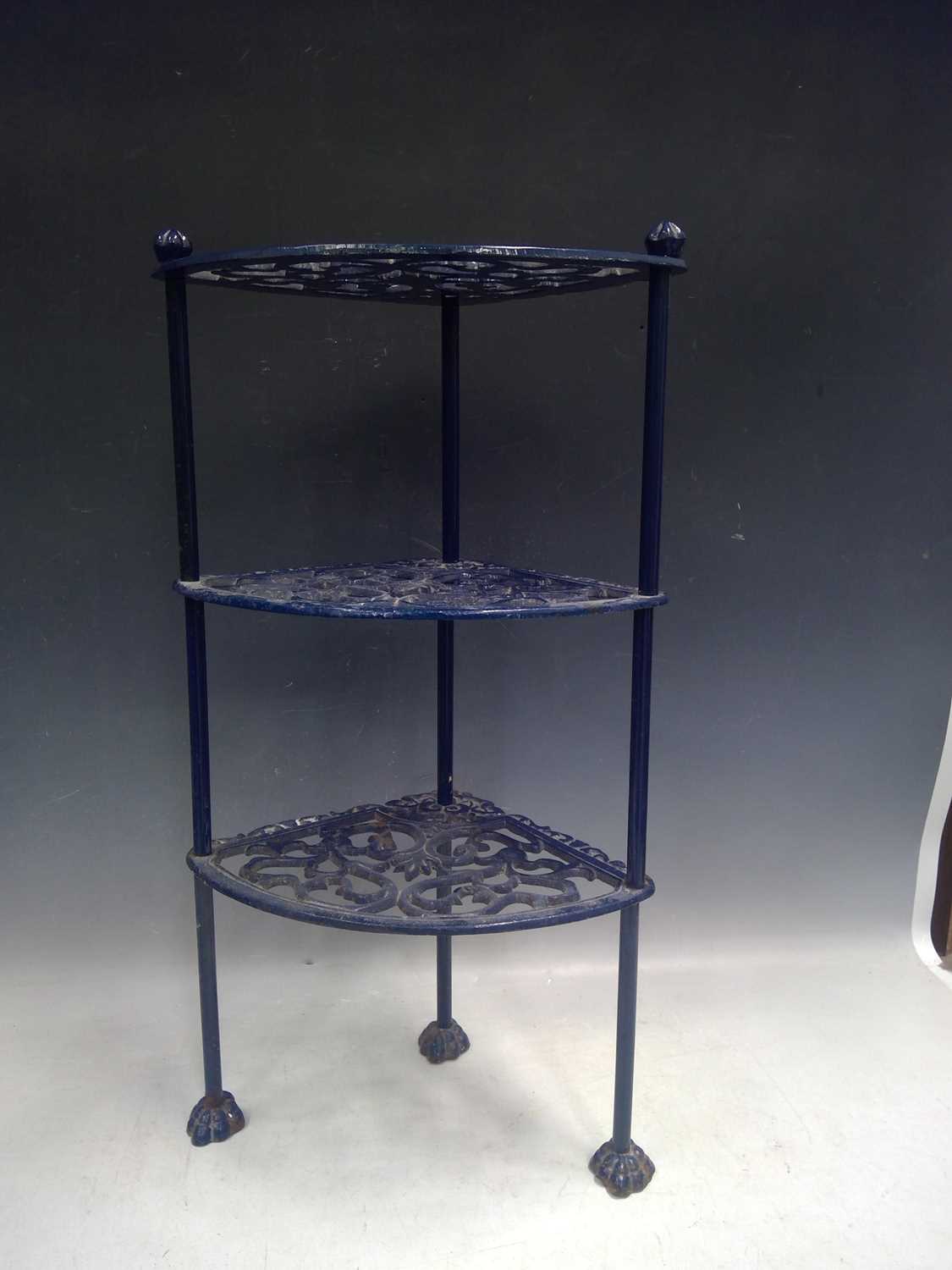 Lot 113 - A Wrought Iron Corner / Pan Stand. The Stand