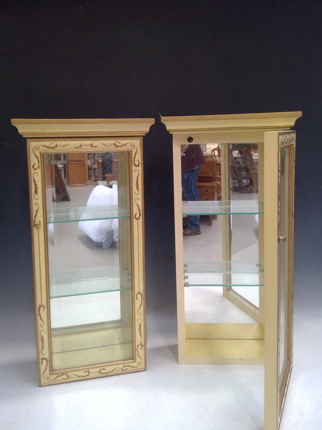 Lot 87 - Two, Shabby Chic Display Cabinets. The