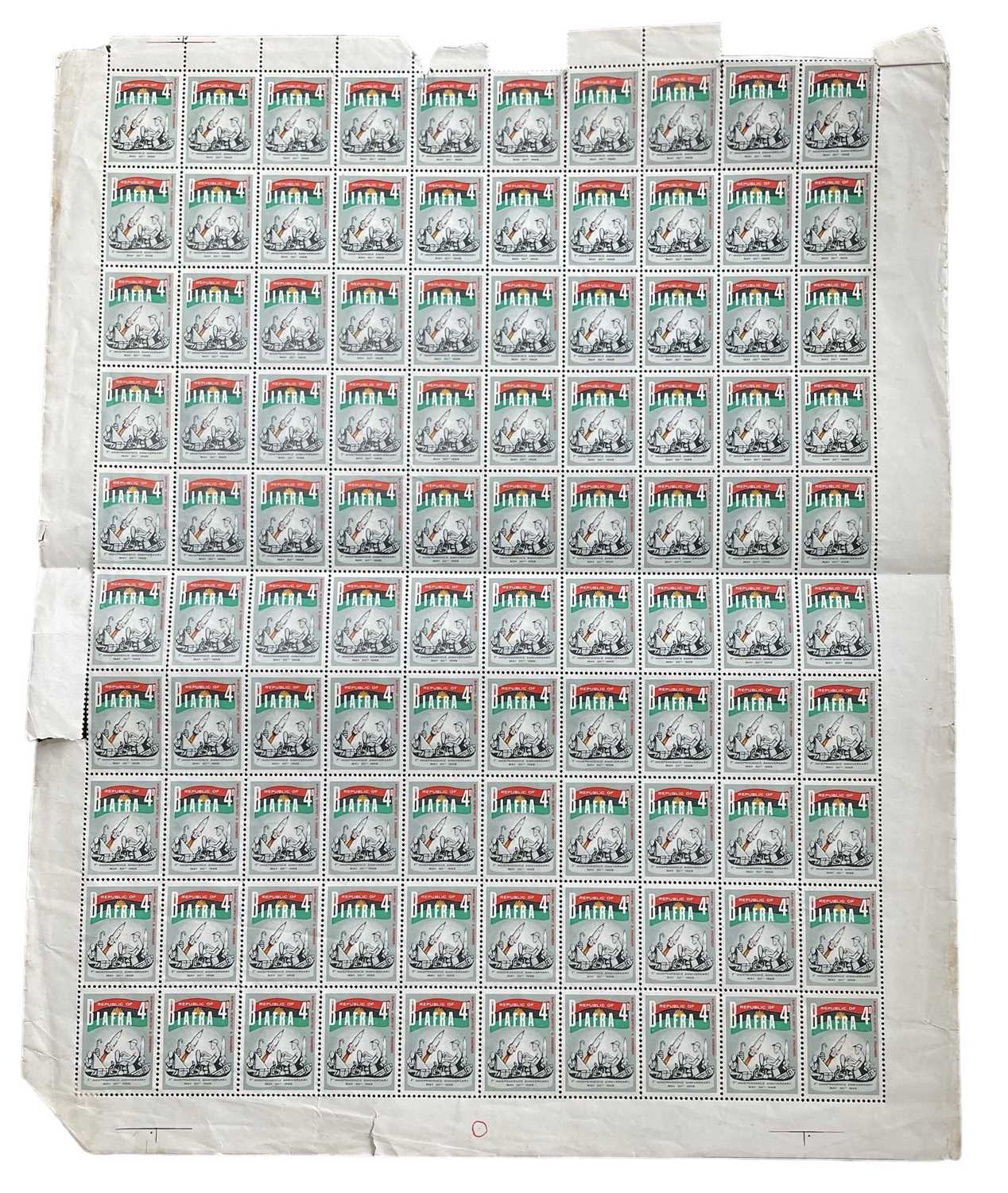 Lot 118 - Five full and one partial sheets of stamps