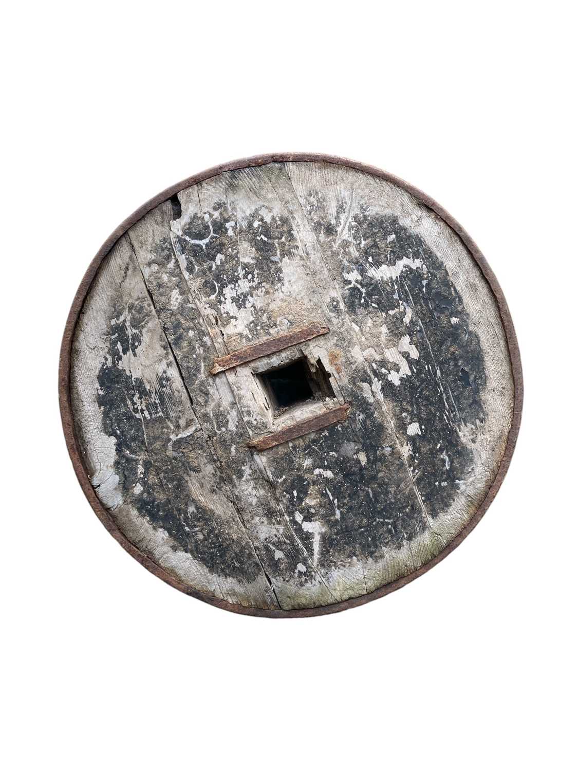 Lot 830 - An ironbound cartwheel.