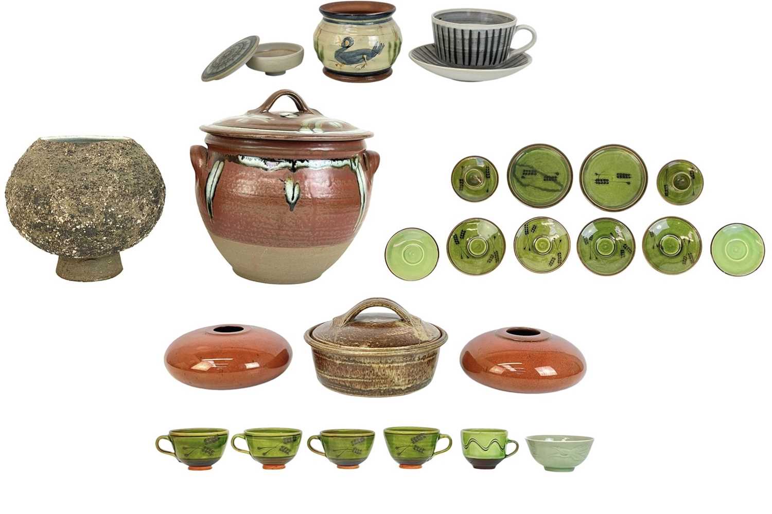 Lot 354 - Joe FINCH (1947) A lidded stoneware pot.