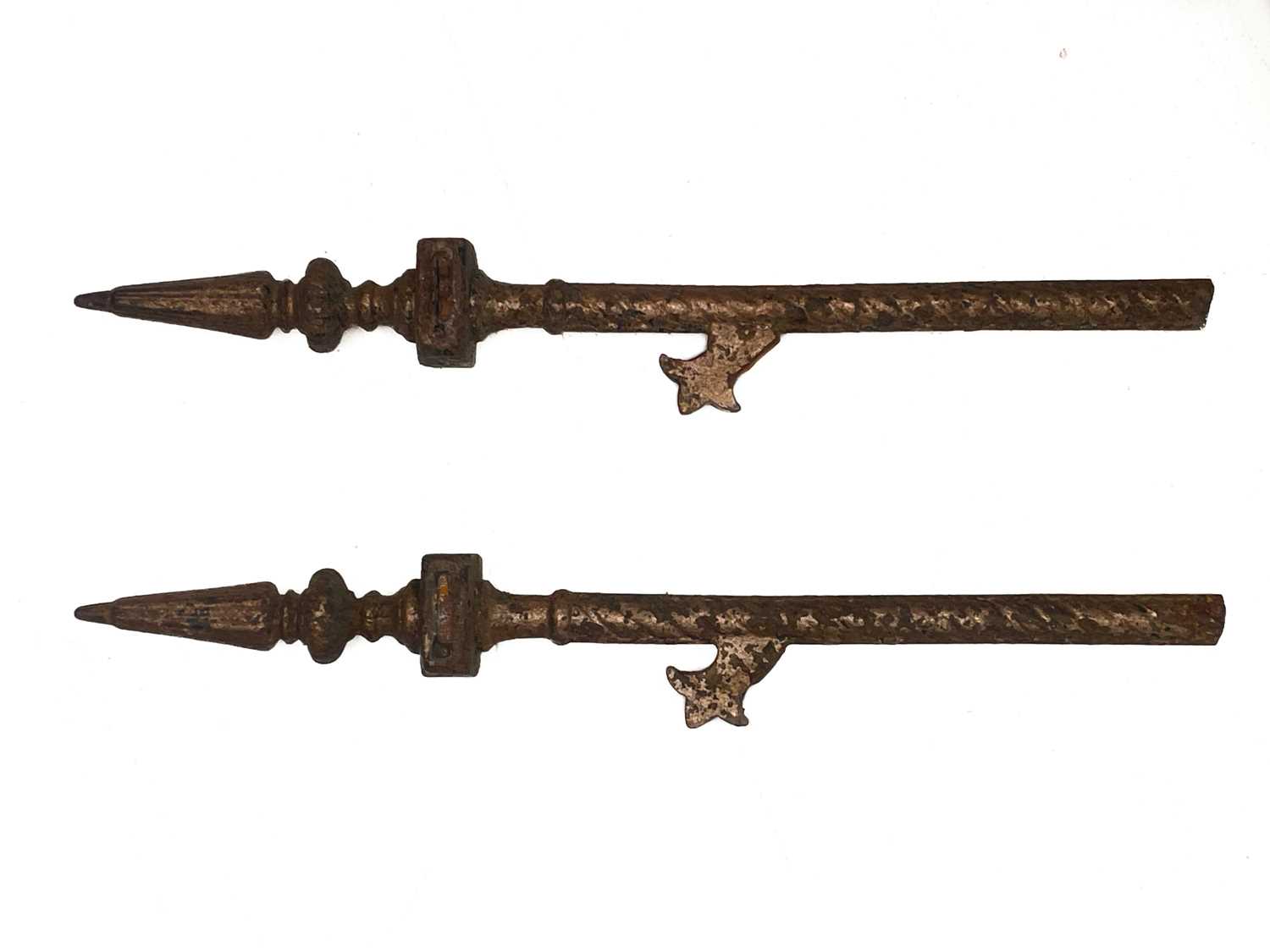 Lot 805 - A pair of cast iron railing finials.