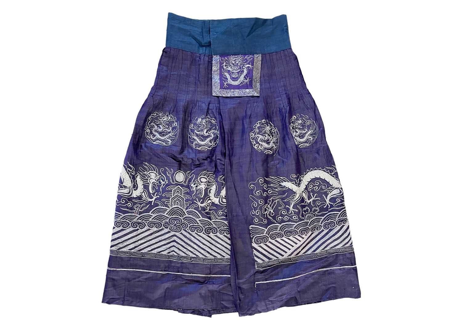 Lot 296 - A Chinese metal thread decorated cotton and