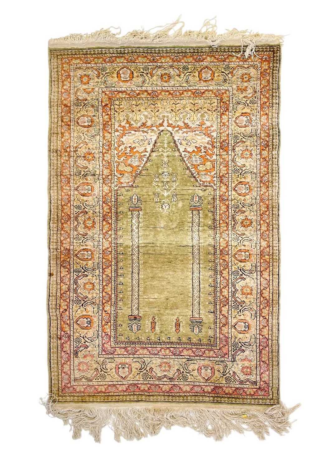 Lot 607 - A Turkish prayer rug, circa 1930.