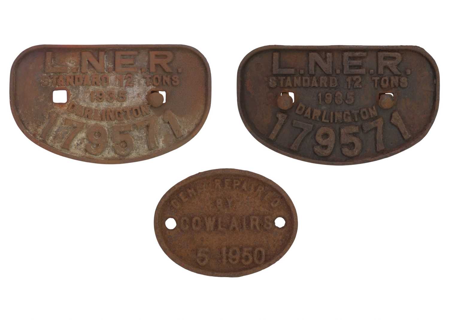 Lot 183 - Two LNER Darlington cast iron carriage