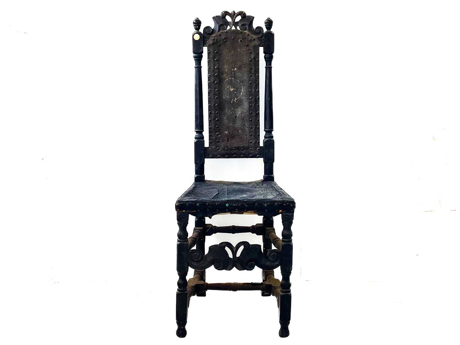Lot 245 - A Charles II oak side chair.
