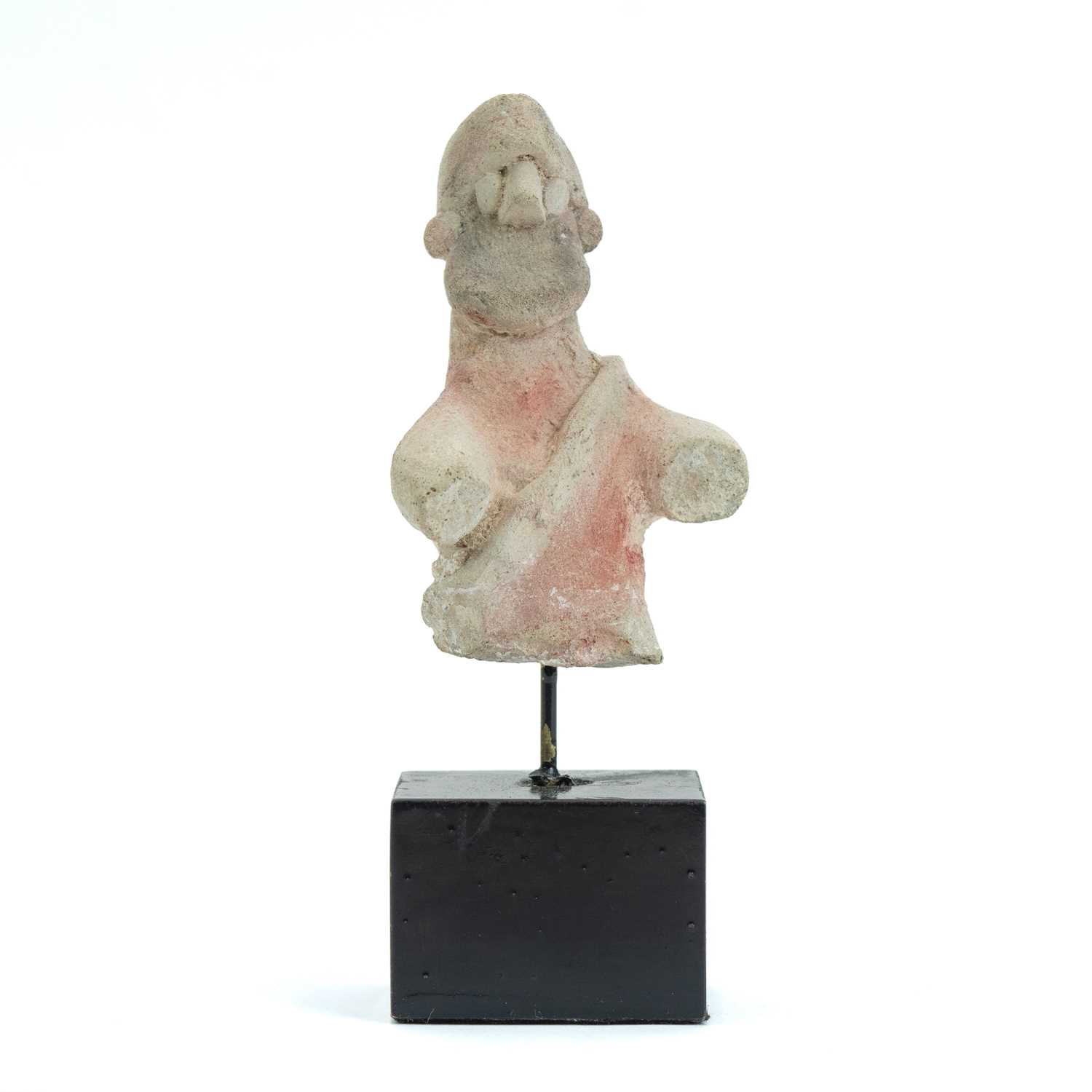 Lot 67 - A Greek Cypriot bichrome terracotta bust of a